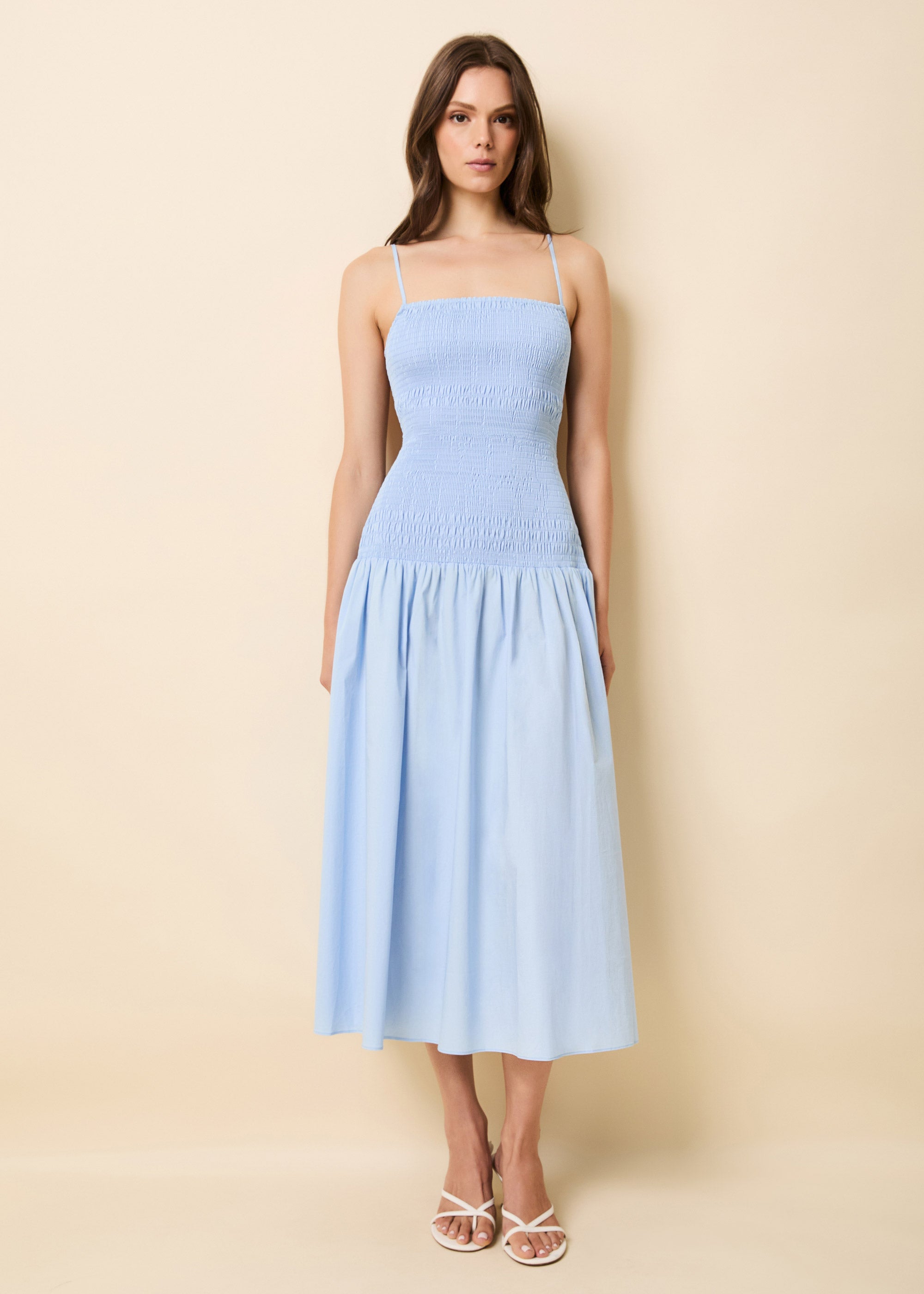 Vida Dress Open Water | Solid & Striped