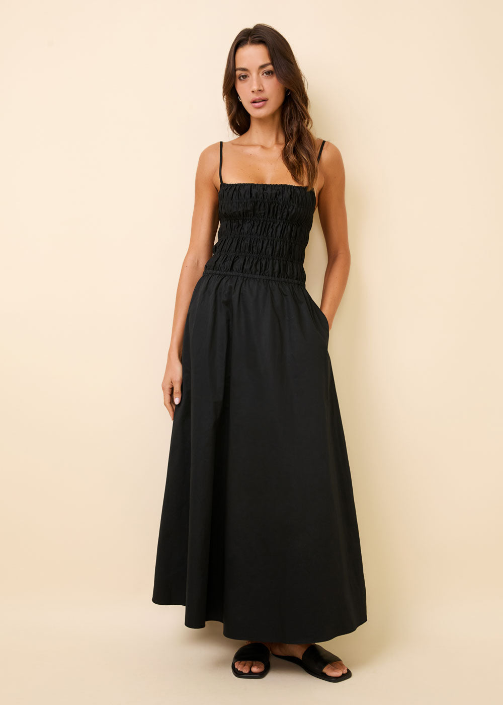 The Delta Midi Dress in Blackout | Solid & Striped