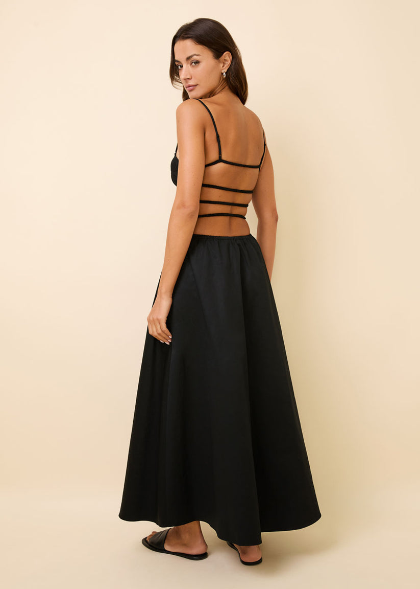 The Delta Midi Dress in Blackout | Solid & Striped