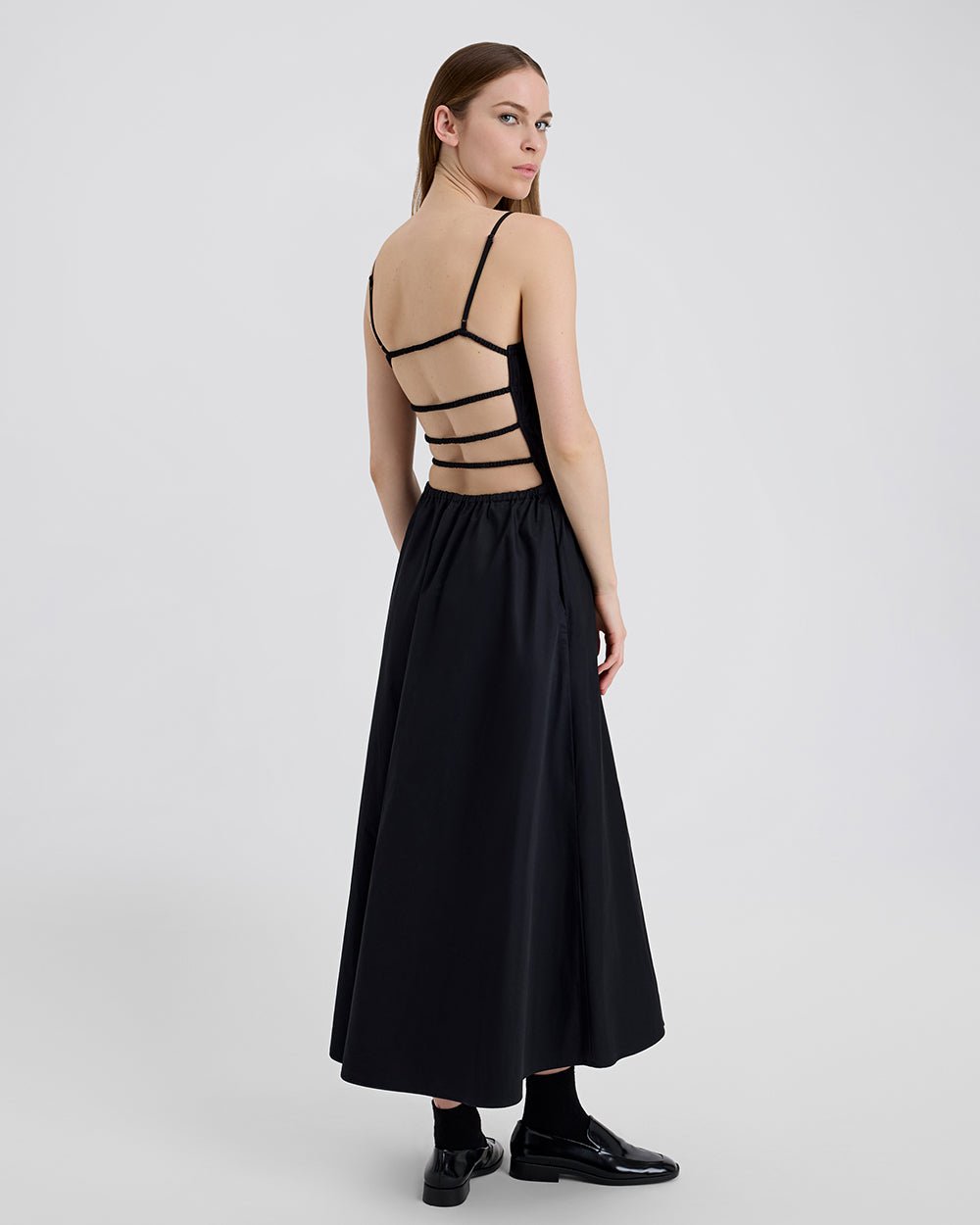 The Delta Midi Dress in Blackout | Solid & Striped