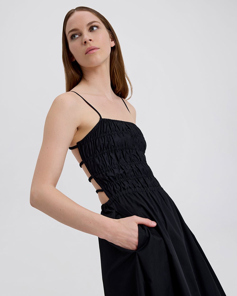 The Delta Midi Dress in Blackout | Solid & Striped